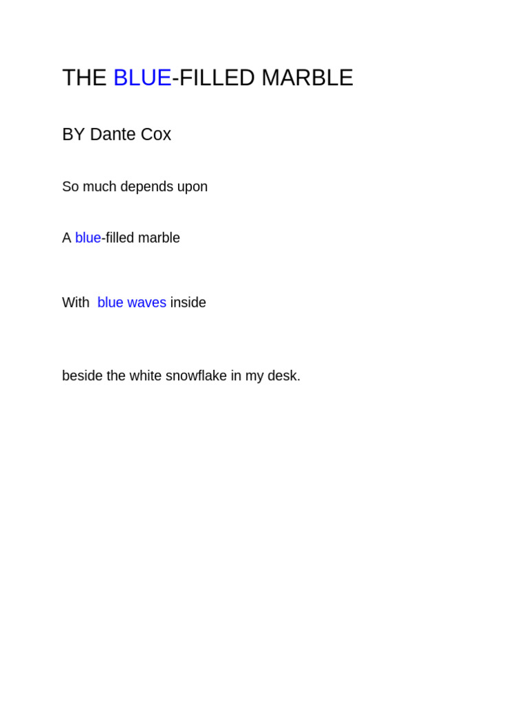 The Blue Filled Marble | PDF