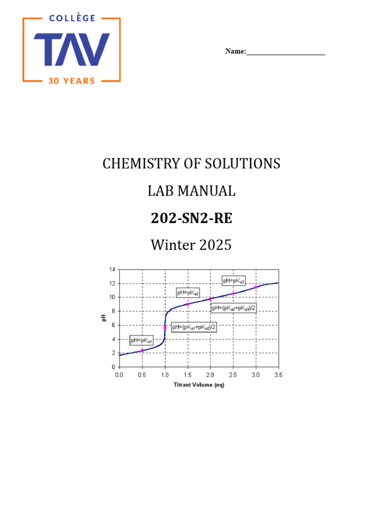 Winter 2025 Chemistry of Solutions Lab Manual | PDF | Titration | Chemistry