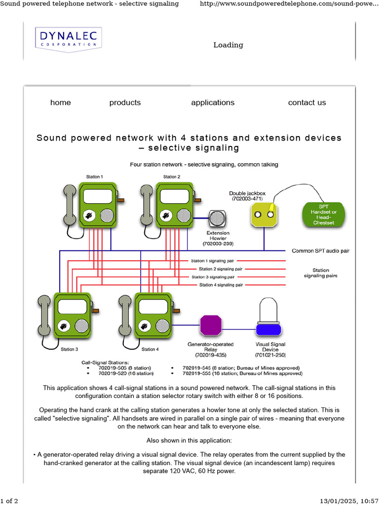 Sound Powered Telephone Network - Selective Signaling | PDF
