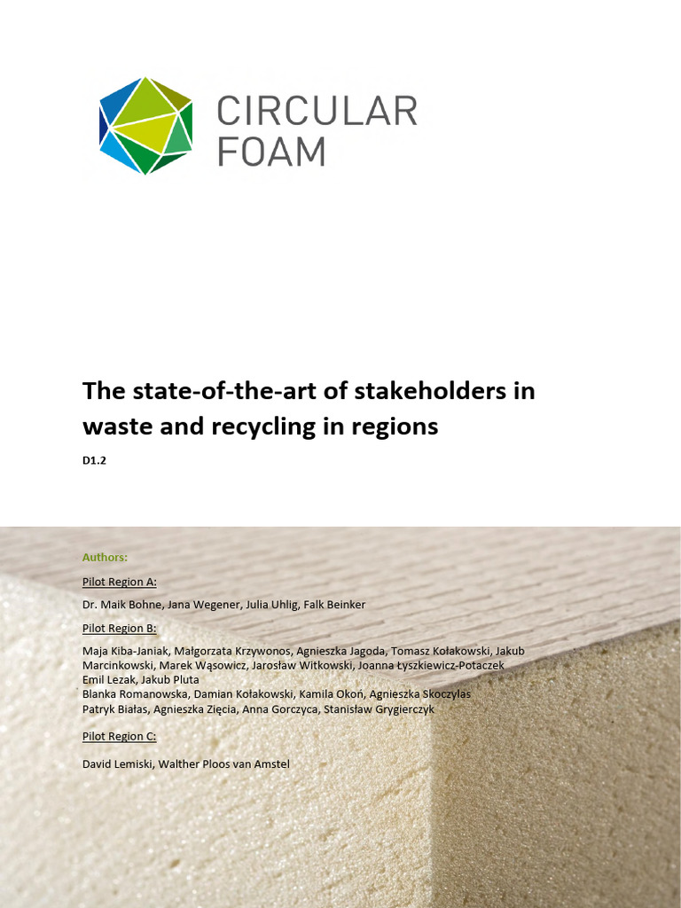 CIRCULAR FOAM Deliverable 1.2 | PDF | Recycling | Sustainability