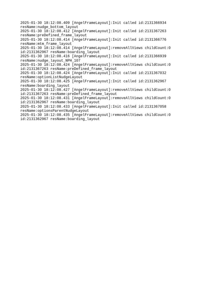AngelFrameLayout Initialization Logs | PDF