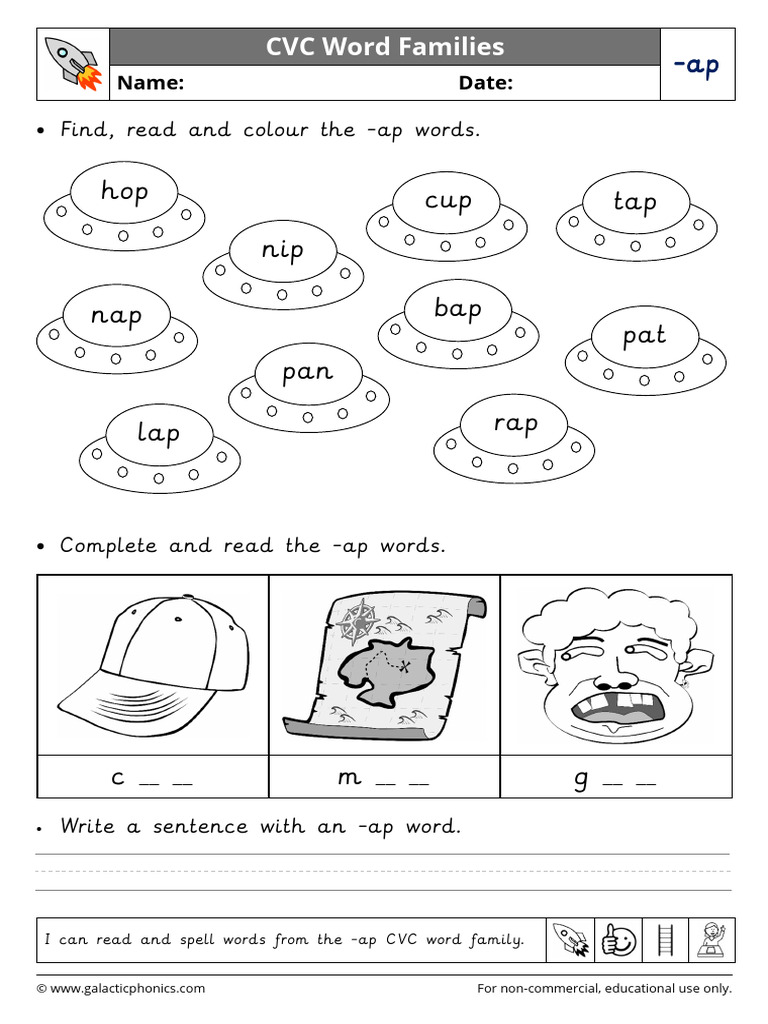 CVC Word Family -ap Activities | PDF