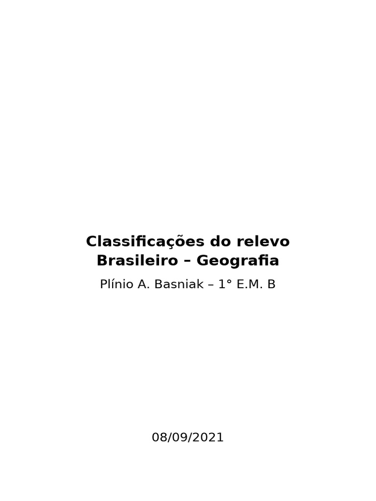 Classificações Do Relevo Brasileiro | PDF