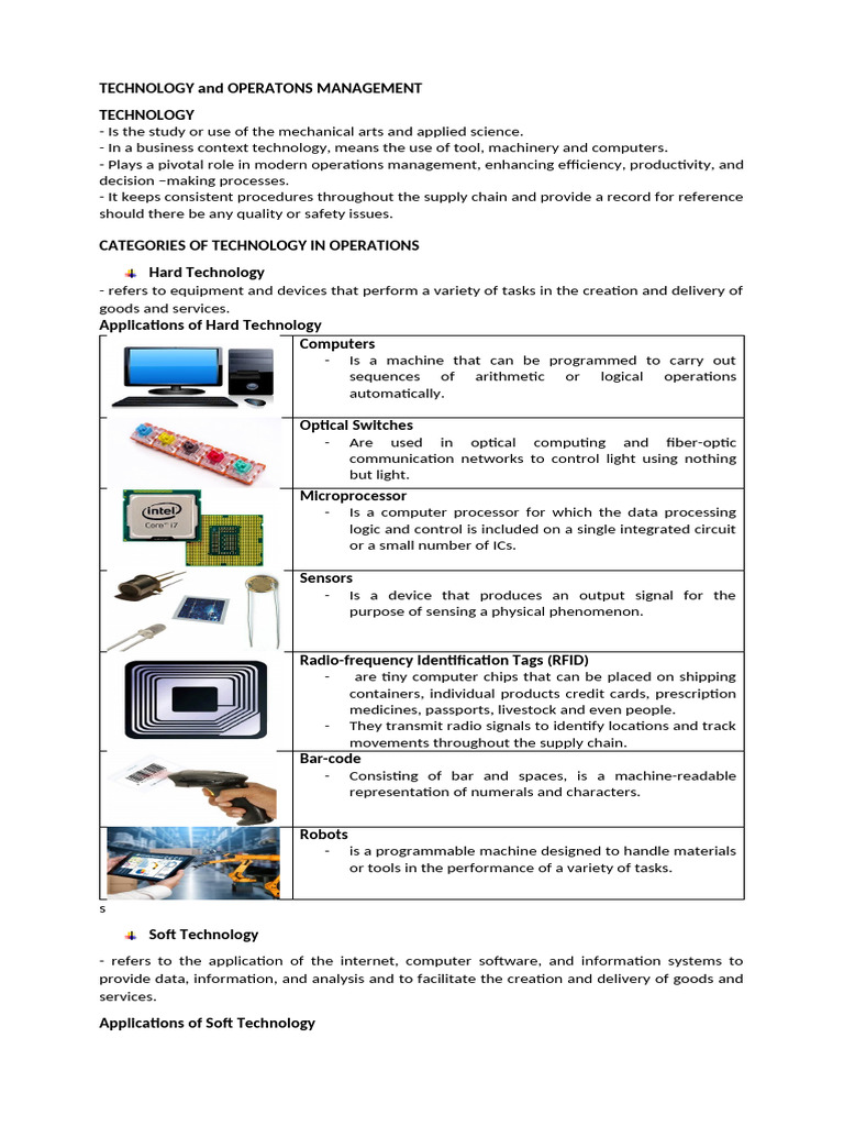 Technology and Operatons Management | PDF | Databases | Machines