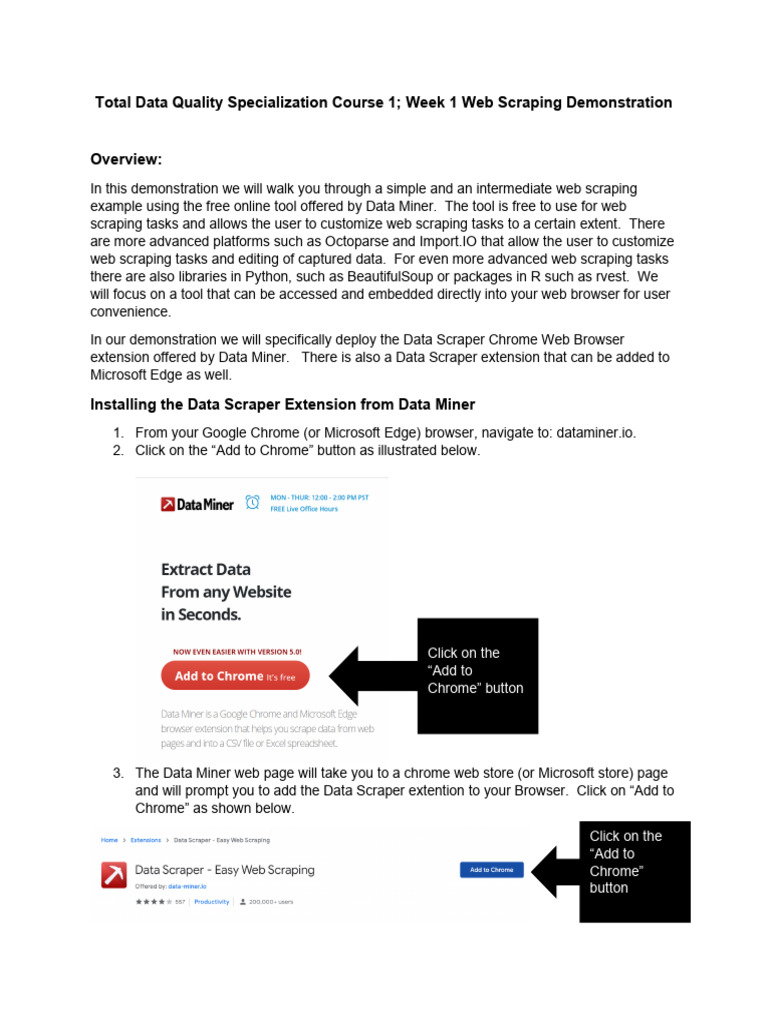 Scraping Data From The Web Document Tutorial | PDF | World Wide Web ...