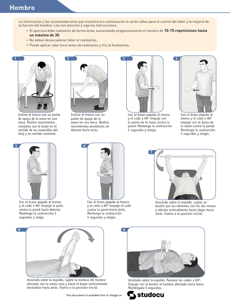 Ejercicios Hombro 2 | PDF | Codo | Hombro