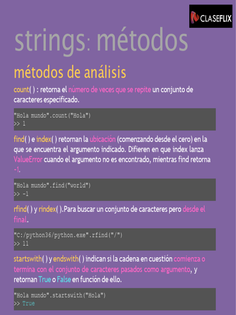 _Metodo_de_string_qefofg claseflix | PDF | Notación | Programación de computadoras