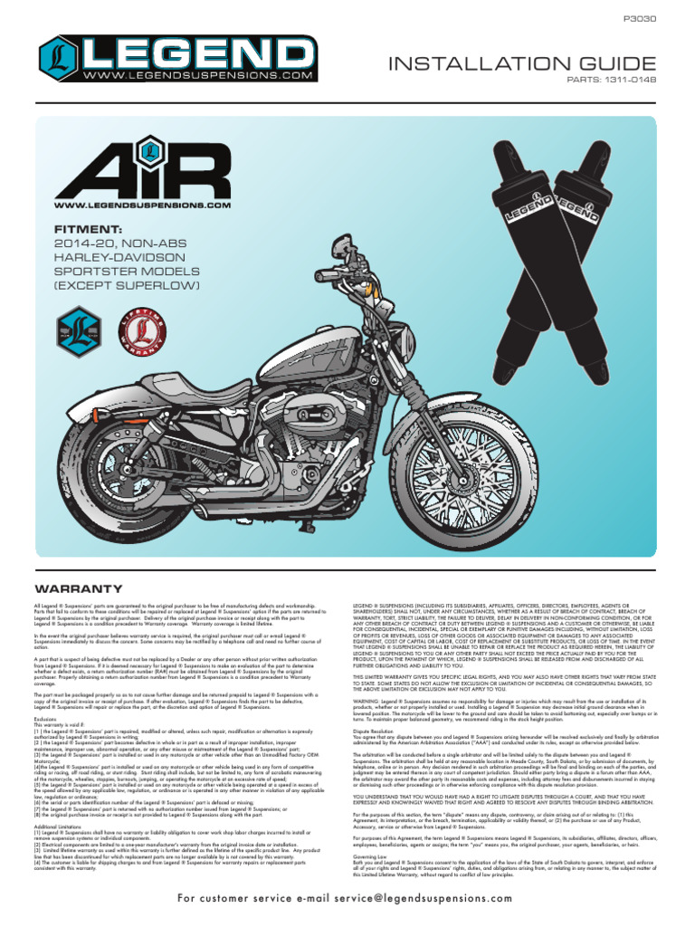 P3030 AIR SPORTSTER 14 InstallGuide-1 | PDF | Arbitration | Legal Liability