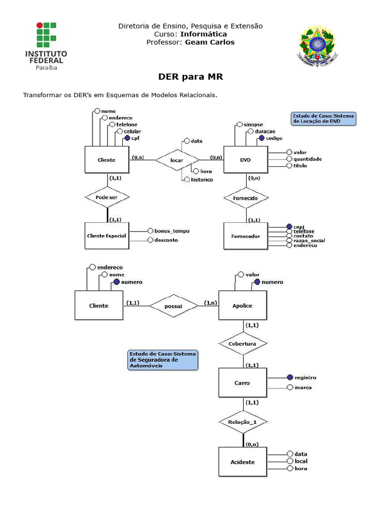 Exercicio DER para MR | PDF
