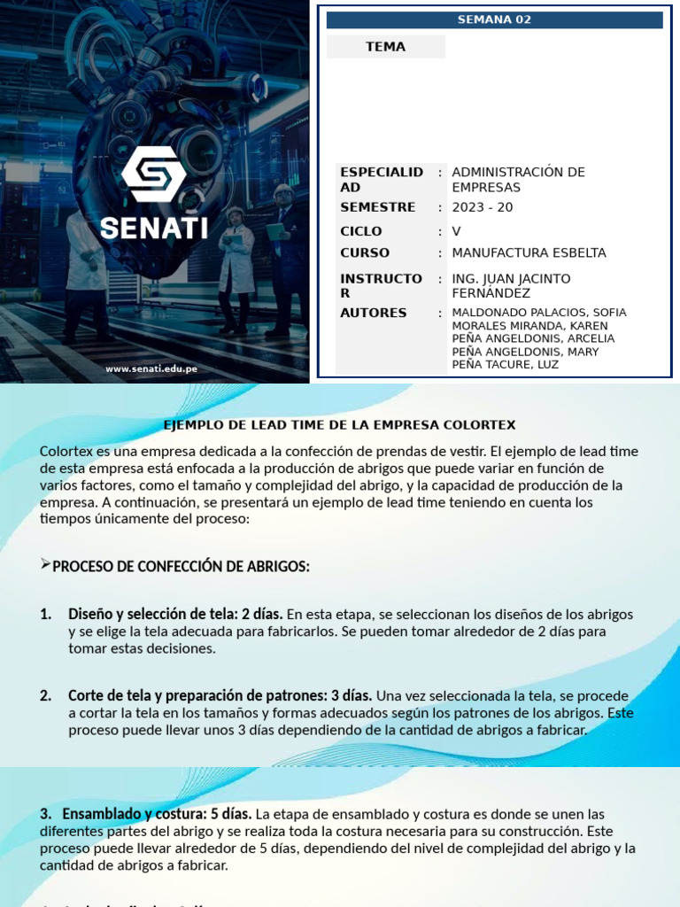 Lead Time y Tack Time en Empresas | PDF | Textiles