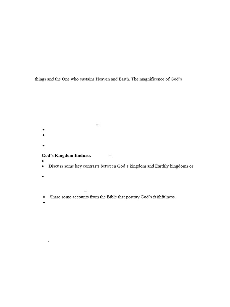 Sunday School Lesson: My God, The King | PDF