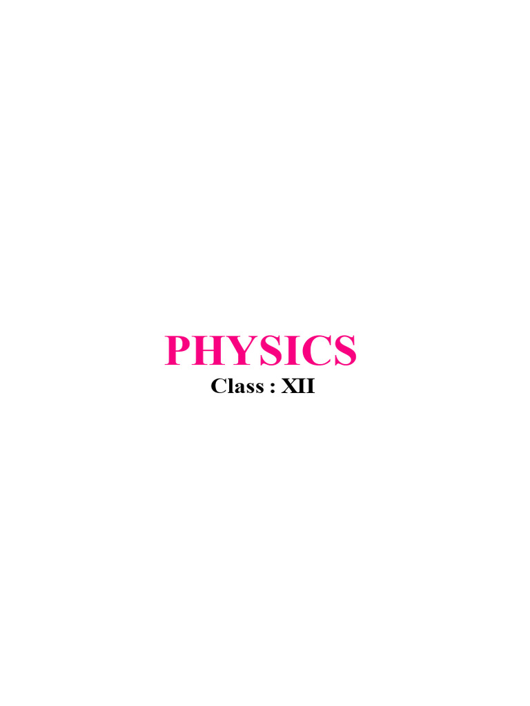 Physics Sample Paper Cbse | PDF