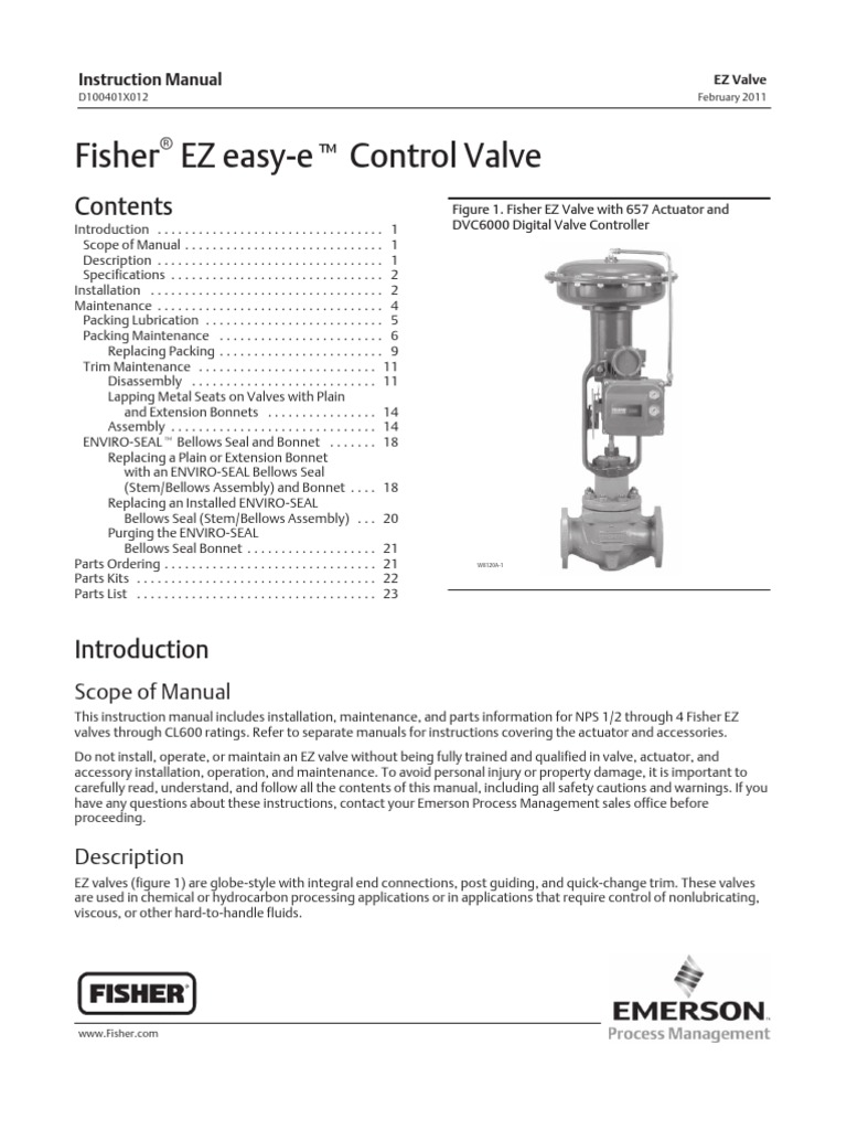 Fisher EZ Control Valve-Instruction Manual | PDF | Valve | Electrical ...