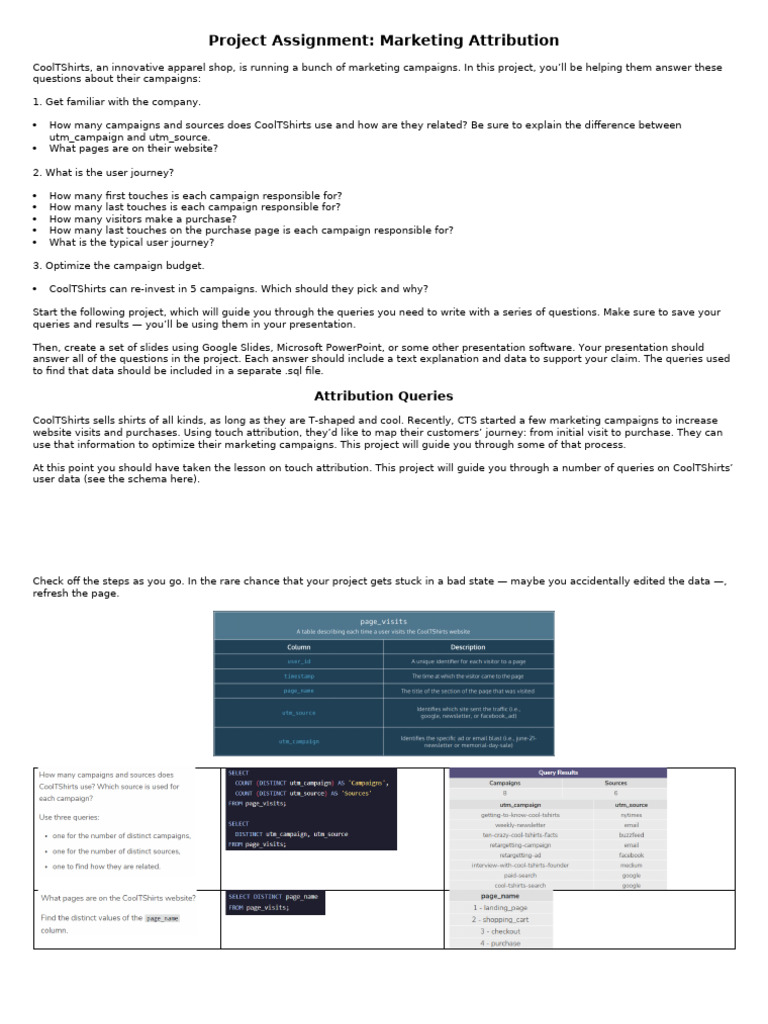 Marketing Attribution - SQL Project Assignment | PDF | Data Management ...