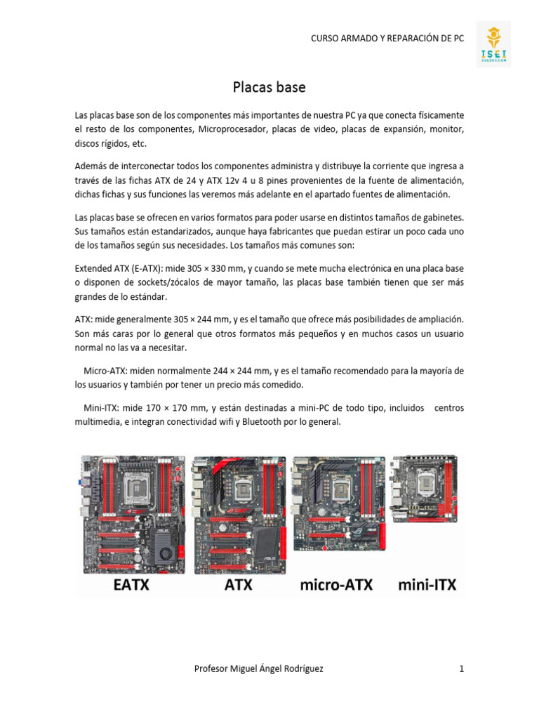 2. Placas Base | PDF | Microprocesador | Hardware de la computadora