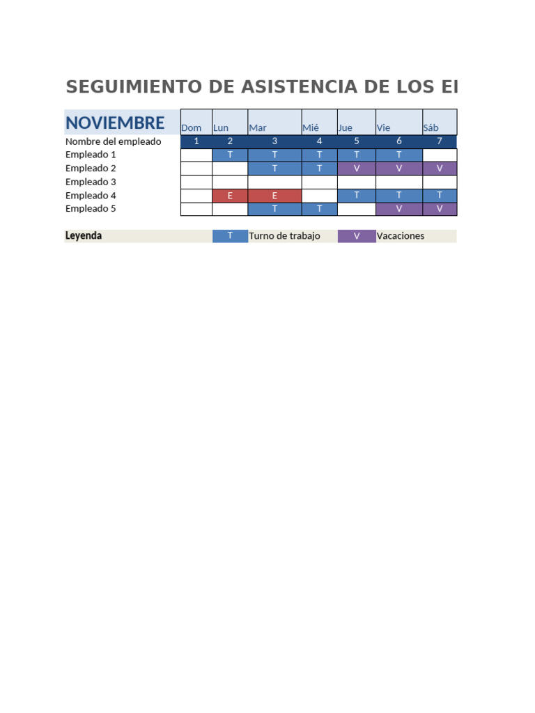 IC Employee Attendance Tracker Template 8544 ES | PDF