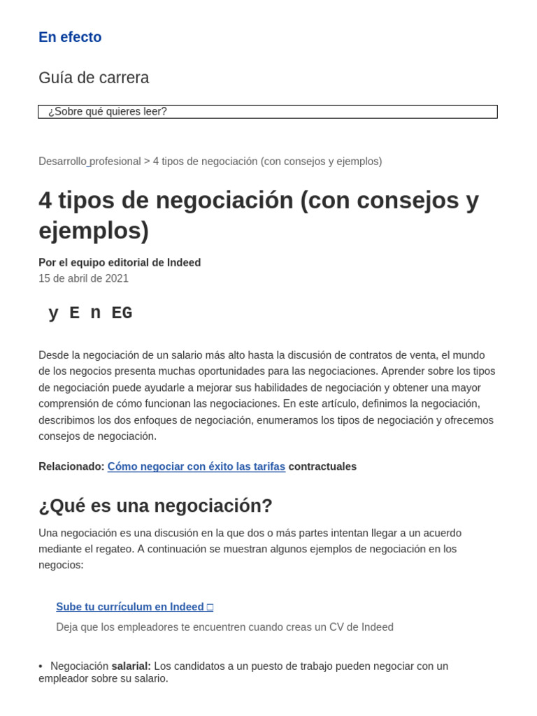 4 Tipos de Negociación y Consejos Útiles | PDF | Negociación | Economias