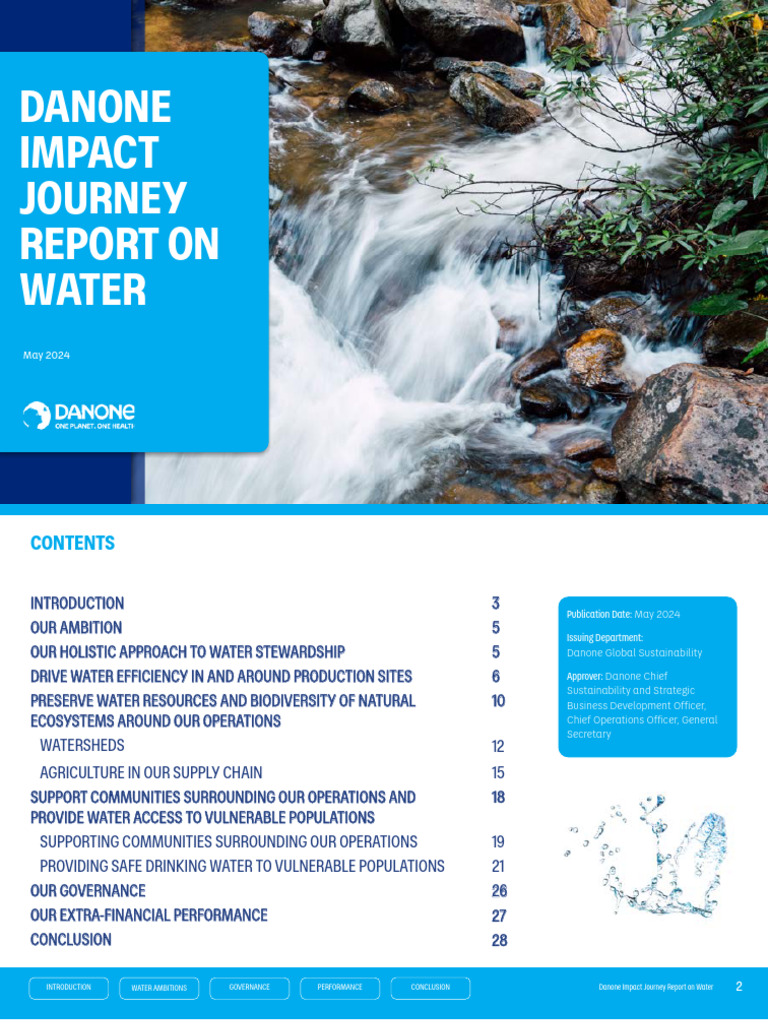 Danone Water Stewardship Report 2024 | PDF | Water Resources | Water
