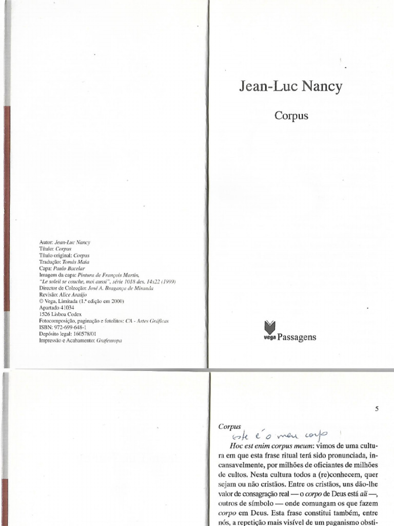 Jean-Luc Nancy - Corpus | PDF