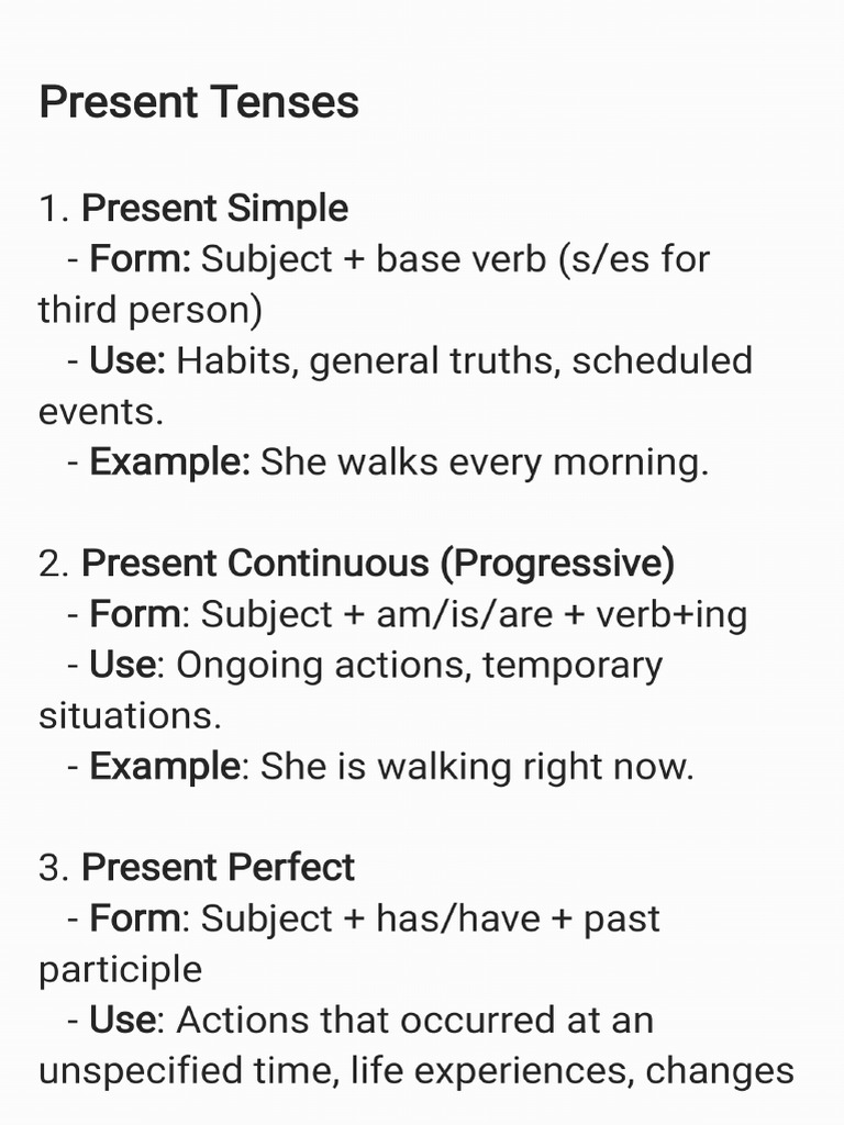 Time Tenses | PDF