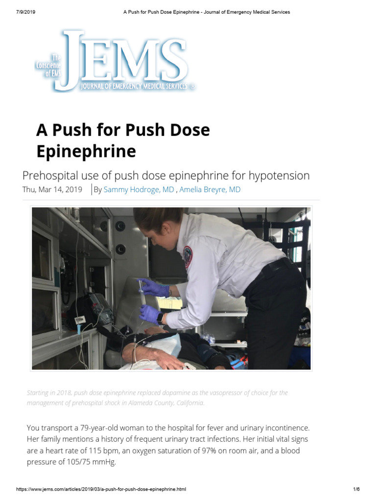 A Push For Push Dose Epinephrine - Journal of Emergency Medical ...