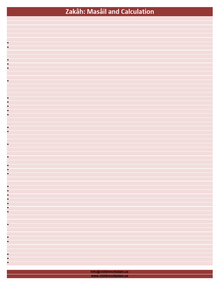CoA Zakat Calculation WorkSheet | PDF | Wealth | Stocks