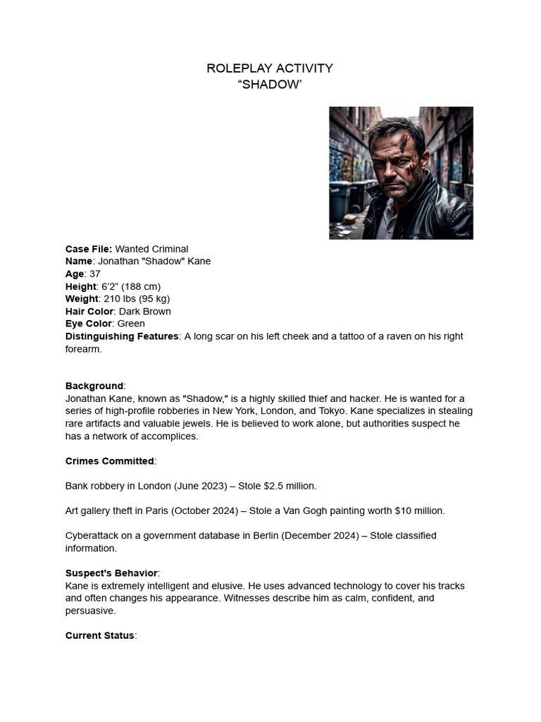 Criminal Record - Jonathan - Shadow - Kane | PDF
