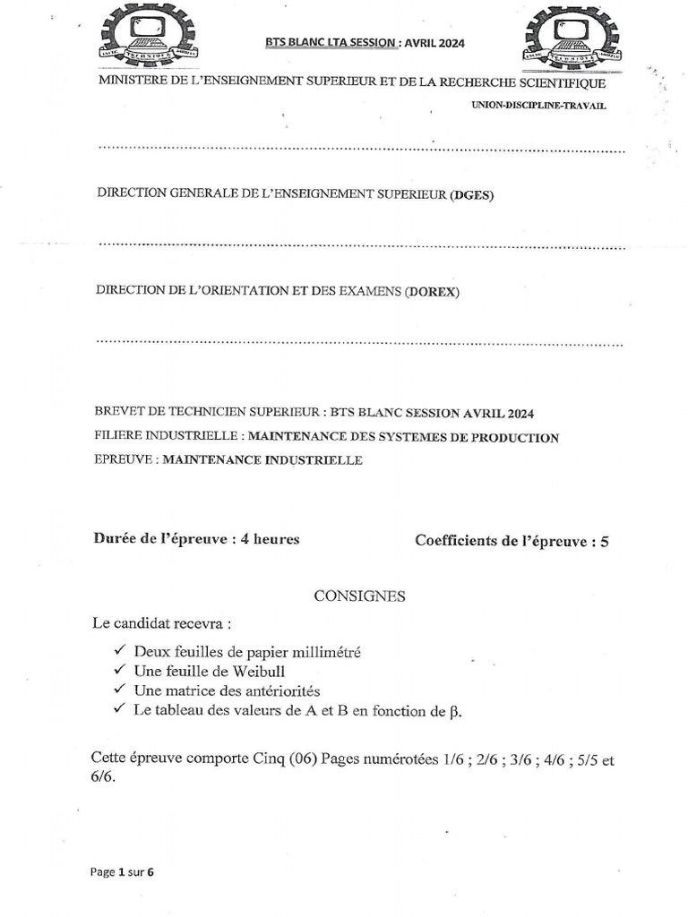 Bts Blanc Maintenance LTA 2024 | PDF