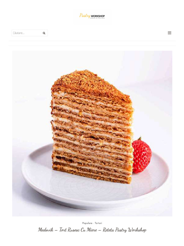 Medovik - Tort Rusesc Cu Miere - Reteta Pastry Workshop | PDF