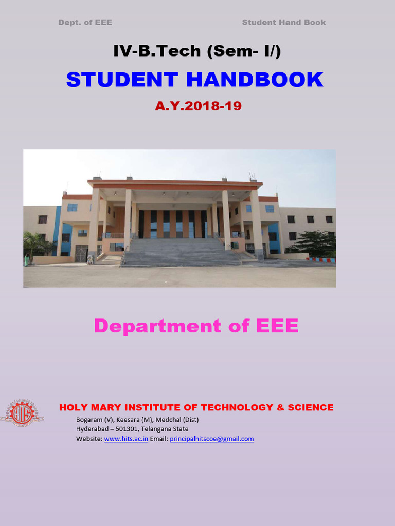 Eee IV I Hand Book 2018 19 | PDF | Postgraduate Education | Graduate ...