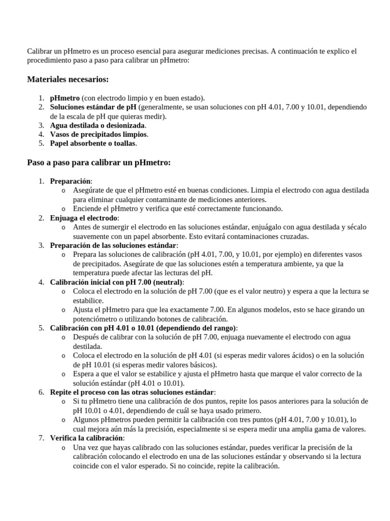 Calibrar Un Phmetro Es Un Proceso Esencial para Asegurar Mediciones ...