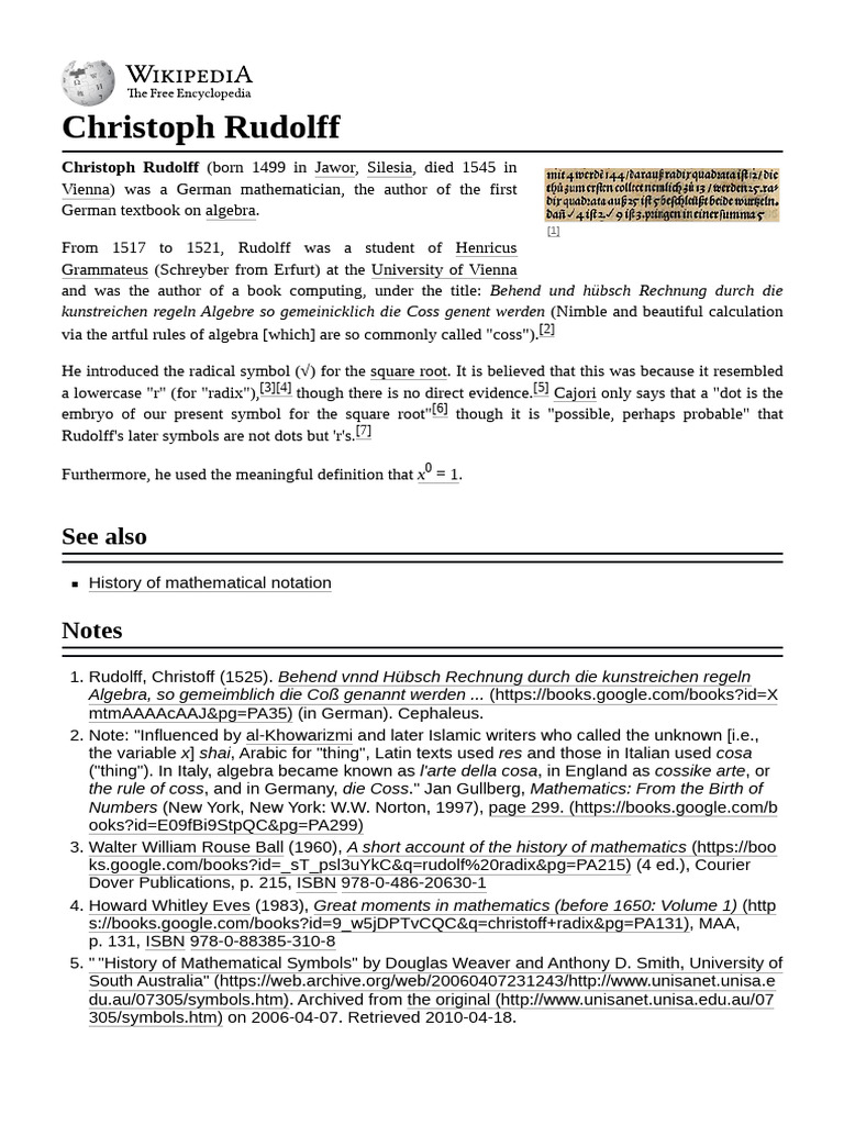 Christoph_Rudolff | PDF | Mathematics
