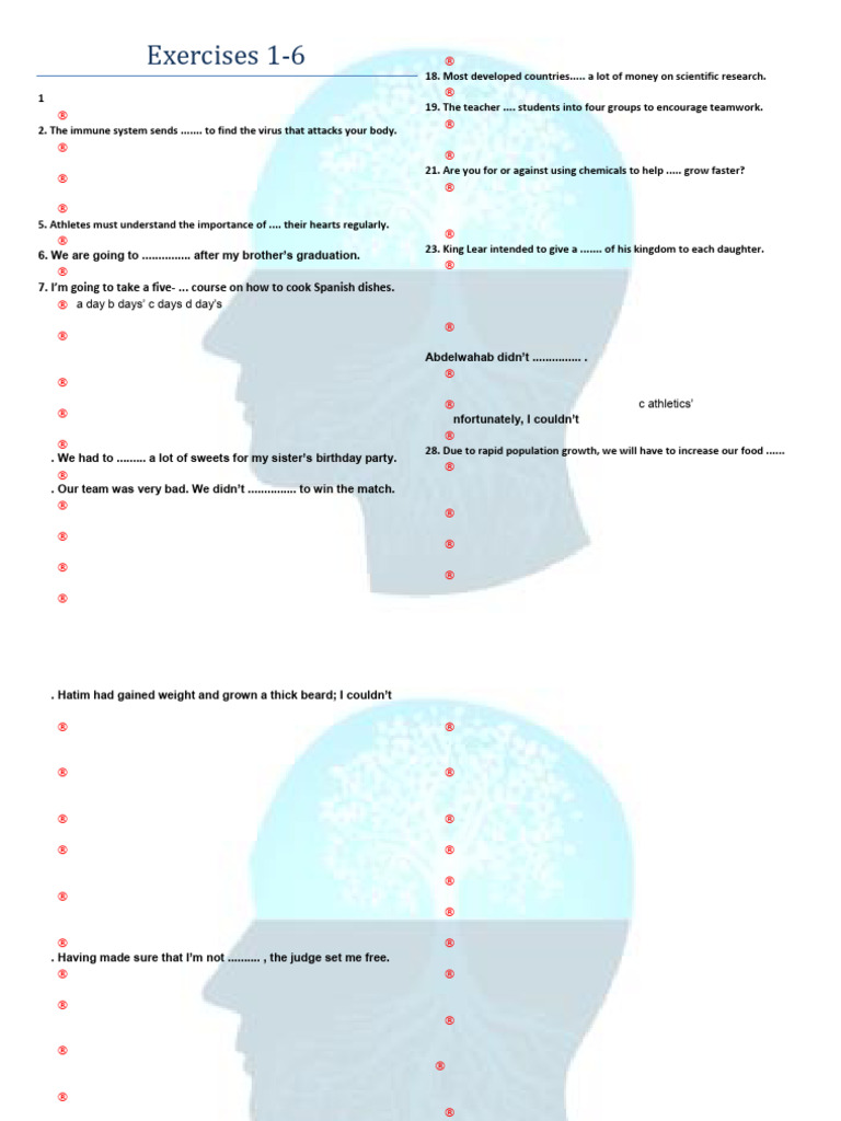 Exercises 1-6 Vocab Part 1 | PDF