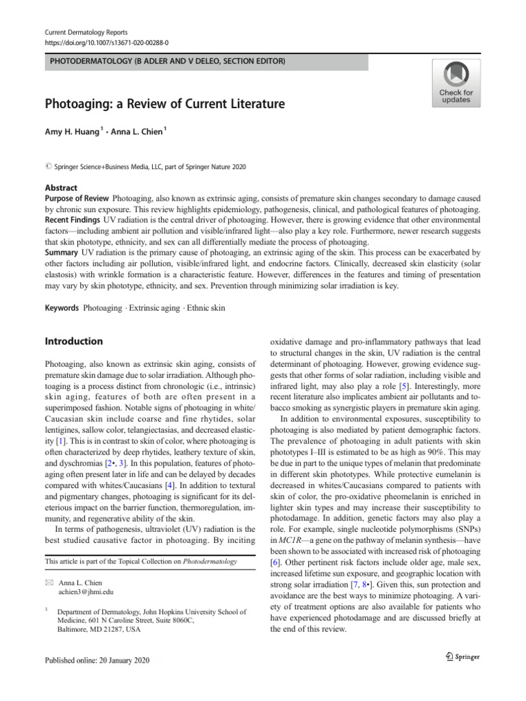 Sunscreens and Photoaging Overview | PDF | Ultraviolet | Reactive ...