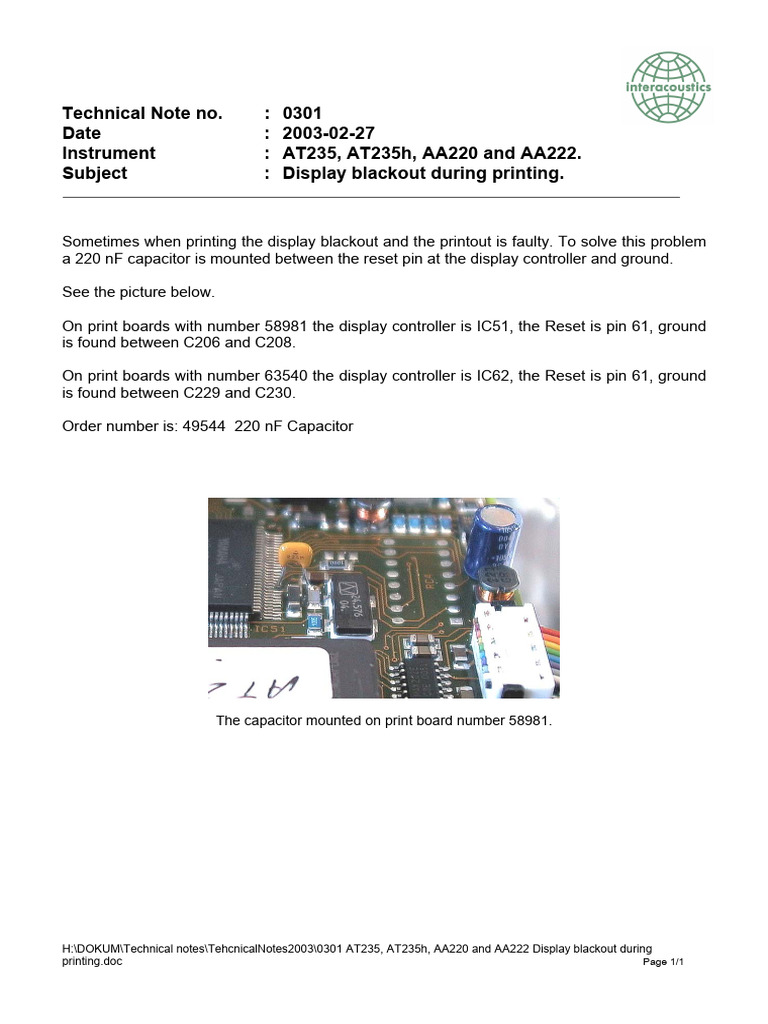 0301 AT235, AT235h, AA220 and AA222 Display blackout durin. | PDF
