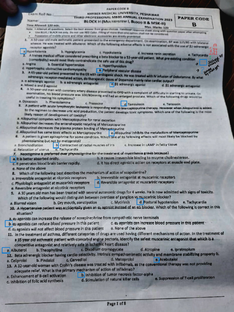 15 - KMU H 23 Solved M Usama (Review by Salar) | PDF