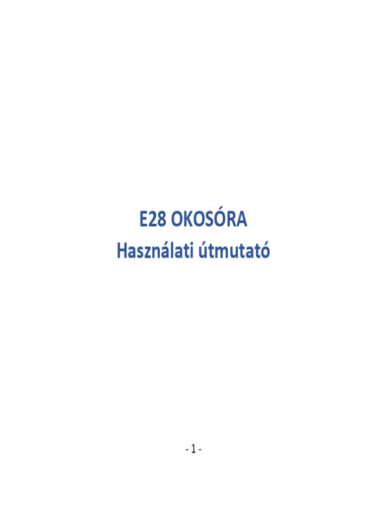 E28 Okosóra Használati Útmutató | PDF