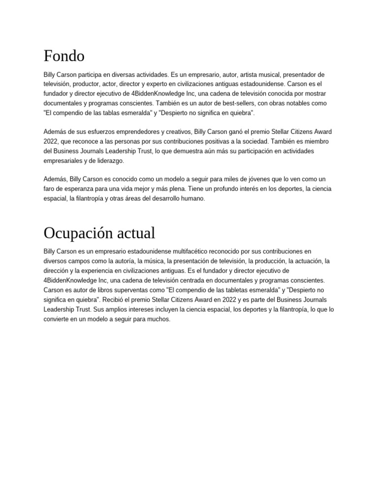 Libros de Billy Carson en Español | PDF | Red mundial | Internet y web