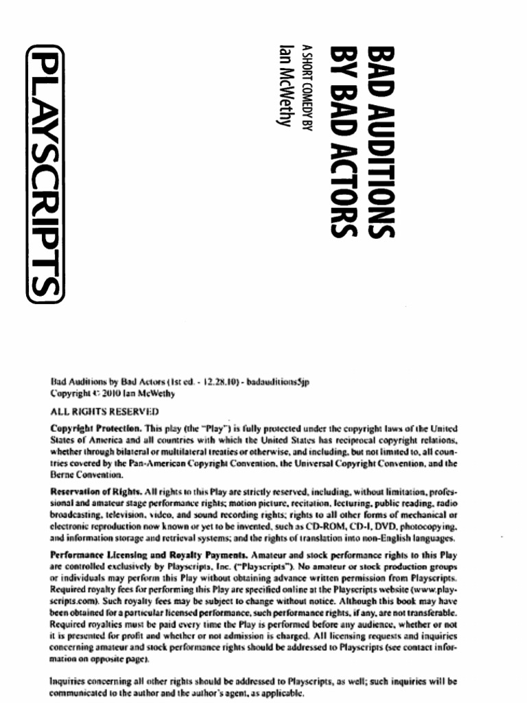 Bad Auditions by Bad Actors | PDF