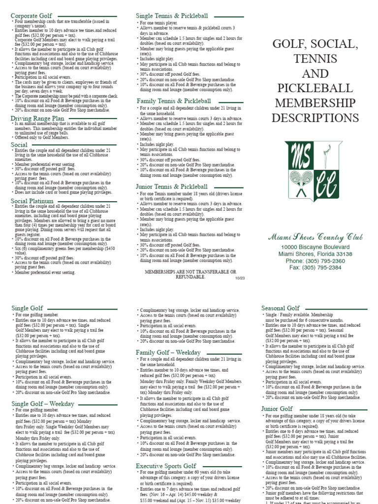 2023-2024 MSCC Membership Descriptions Brochure | PDF | Airport Lounge ...