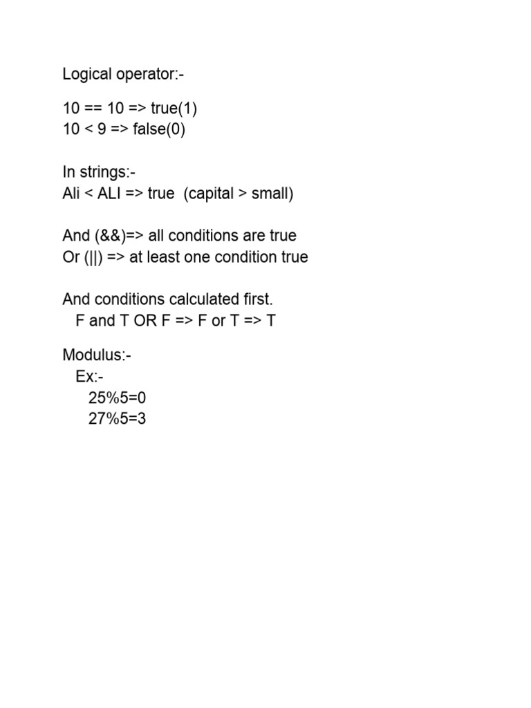 Logical Operator | PDF
