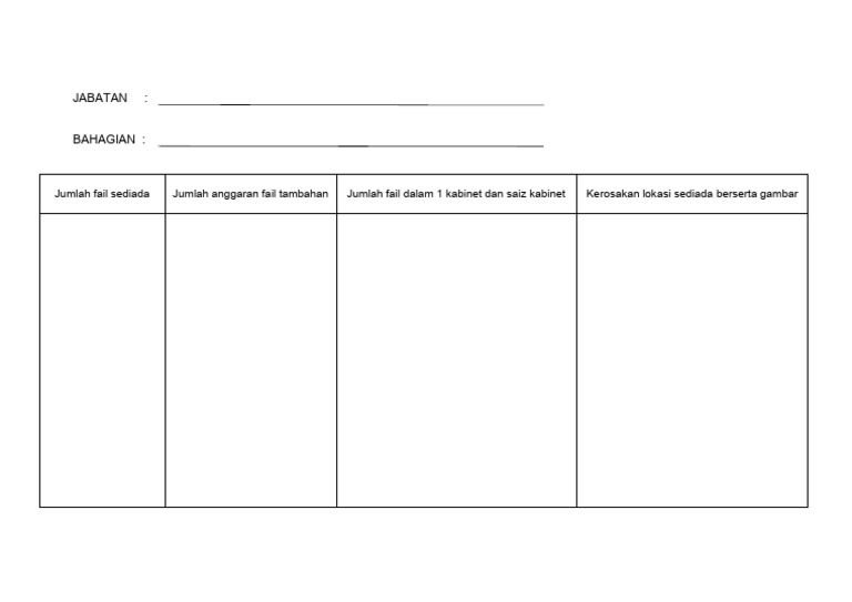 Borang Bilik Fail Lcs Bali | PDF