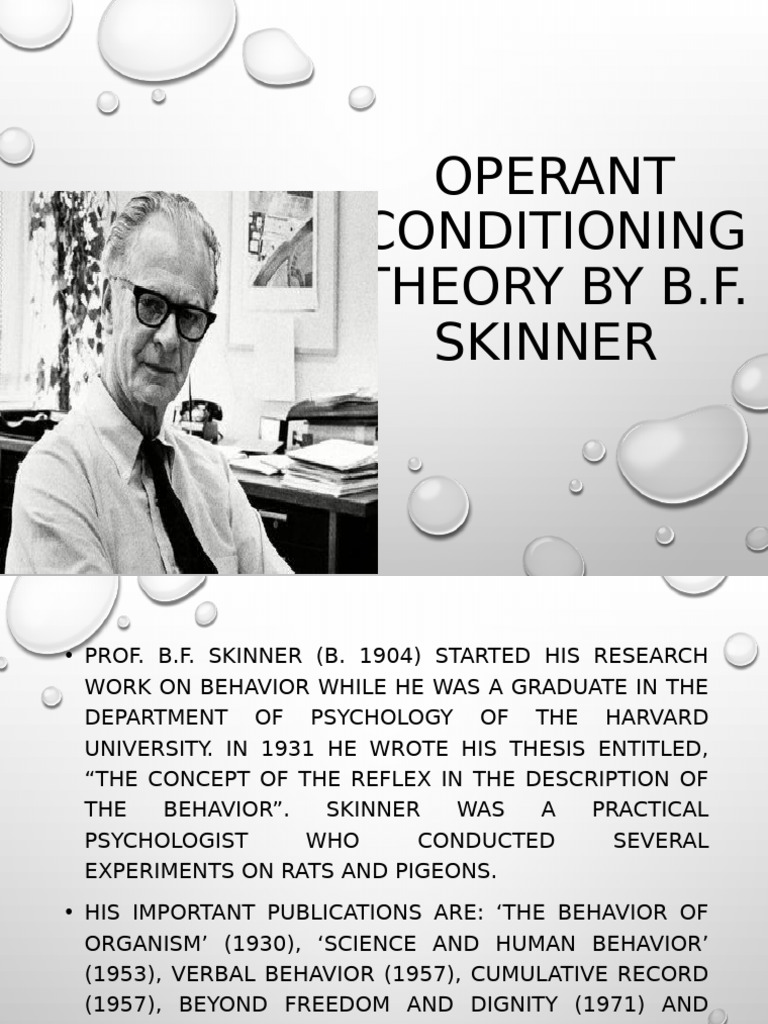 Operant Conditioning Theory | PDF | Reinforcement | Psychological Theories