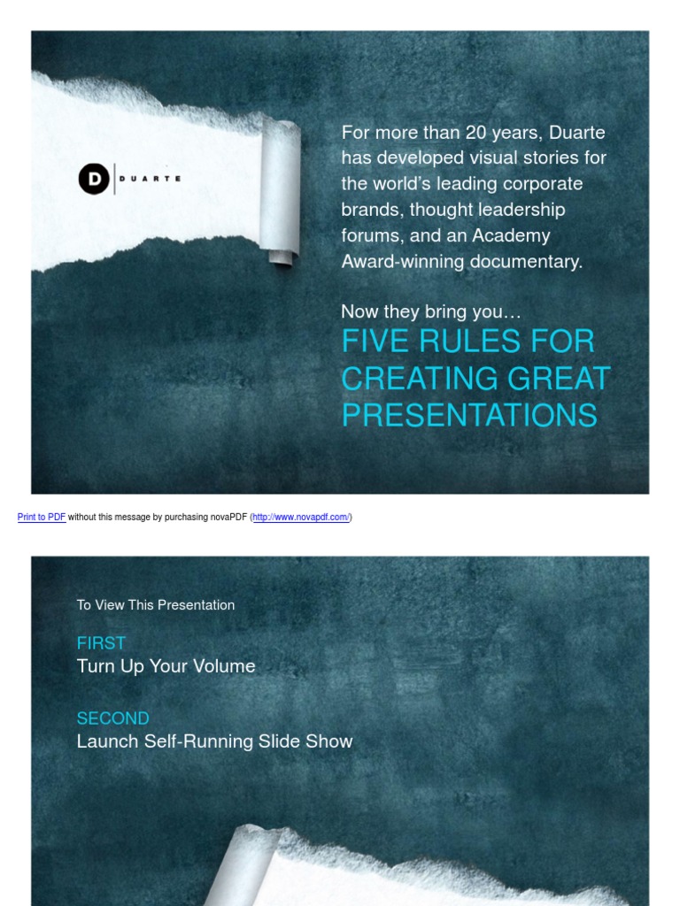 Five Rules For Creating Great Presentations | PDF | Animation | Paintings