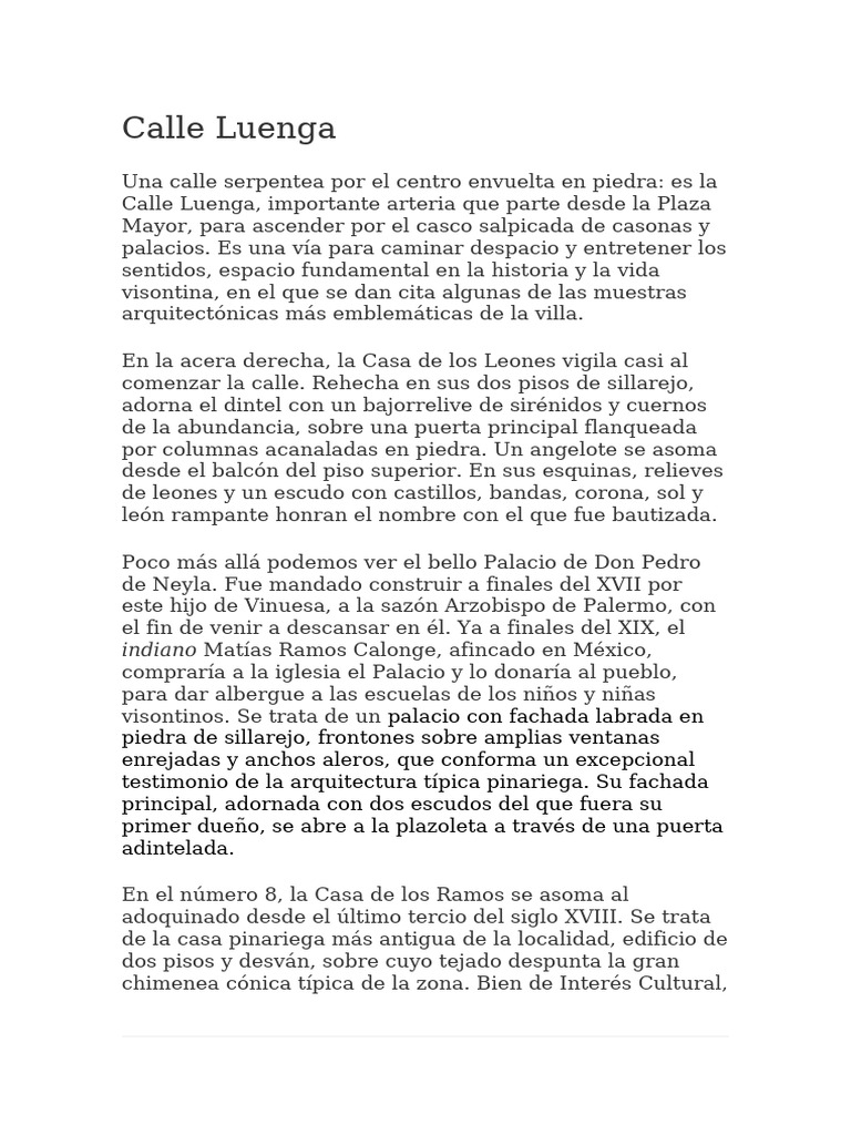 Calle Luenga: Patrimonio Visontino | PDF | Diseño arquitectonico ...