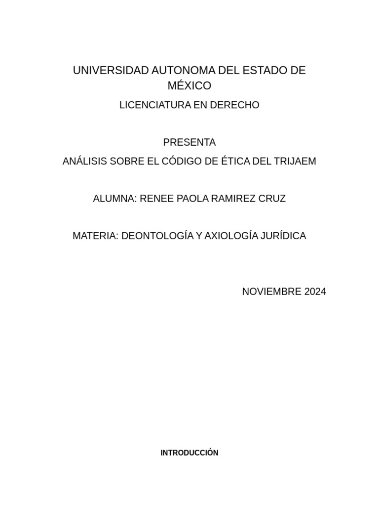 Analisis Codigo de Trijaem | PDF | Comportamiento | Justicia