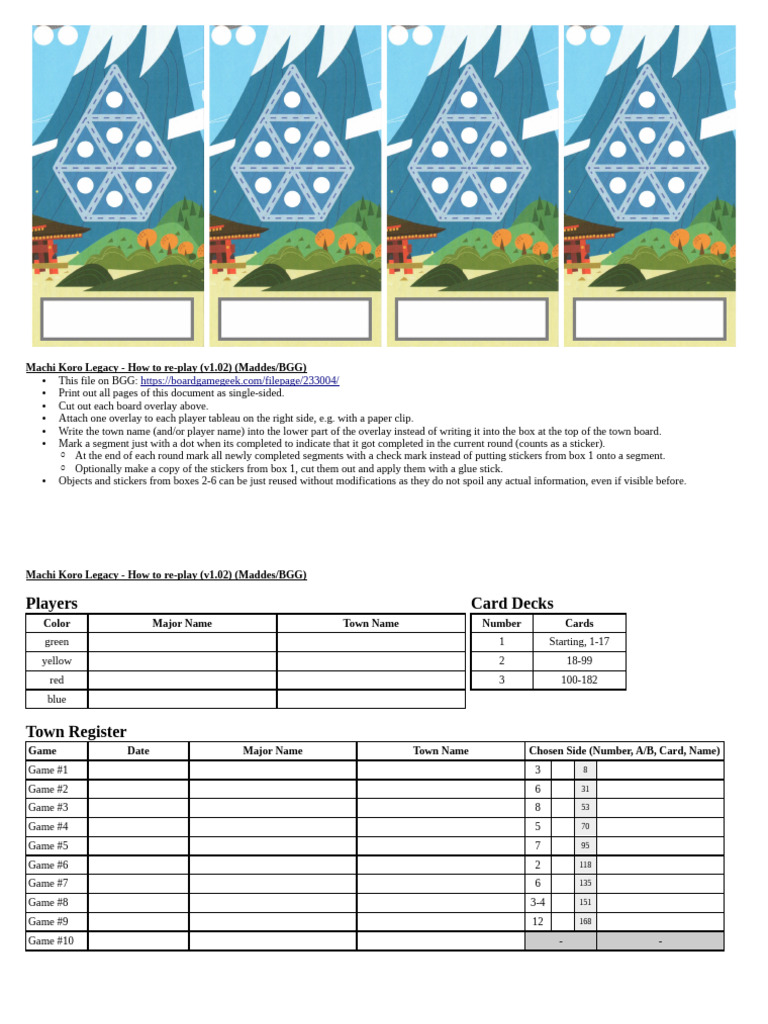 Machi Koro Legacy Re-Play | PDF