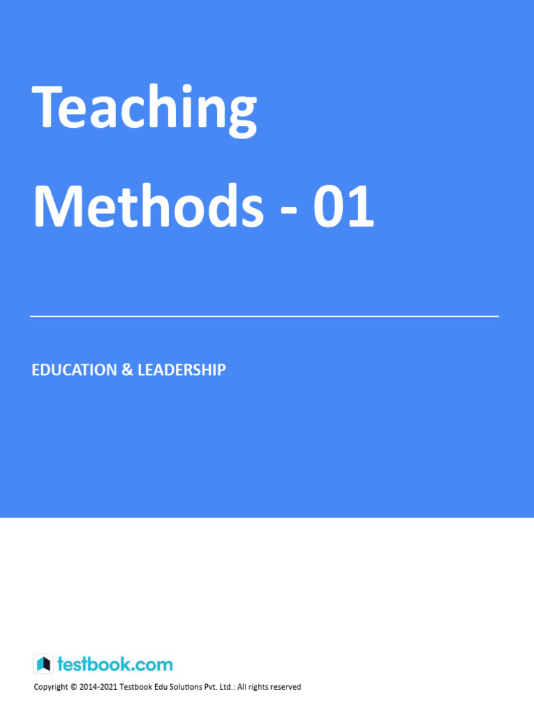1 Teaching_Methods_-_01_-_Study_Notes | PDF | Teaching Method | Learning