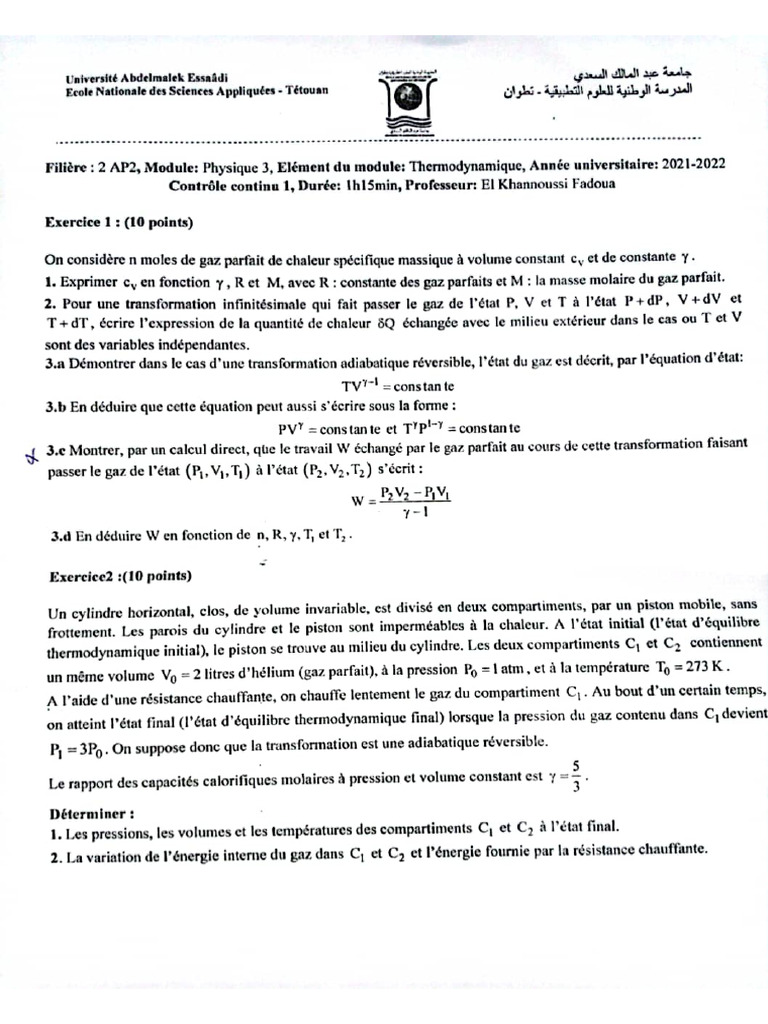 cc1 et Ratt 2021-2022 | PDF