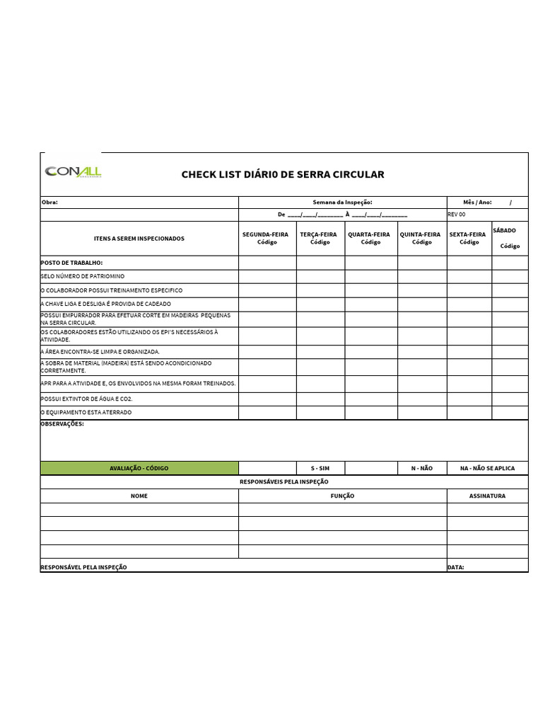 Check List Serra Circular | PDF